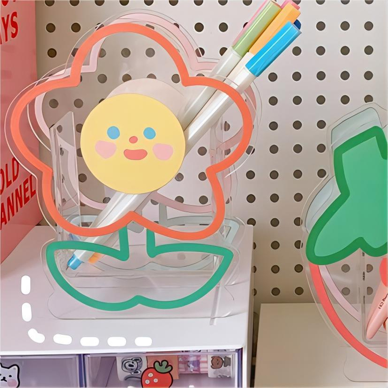 Acrylic Cartoon Pen Holder Different Printing Pattern-WallisPlastic