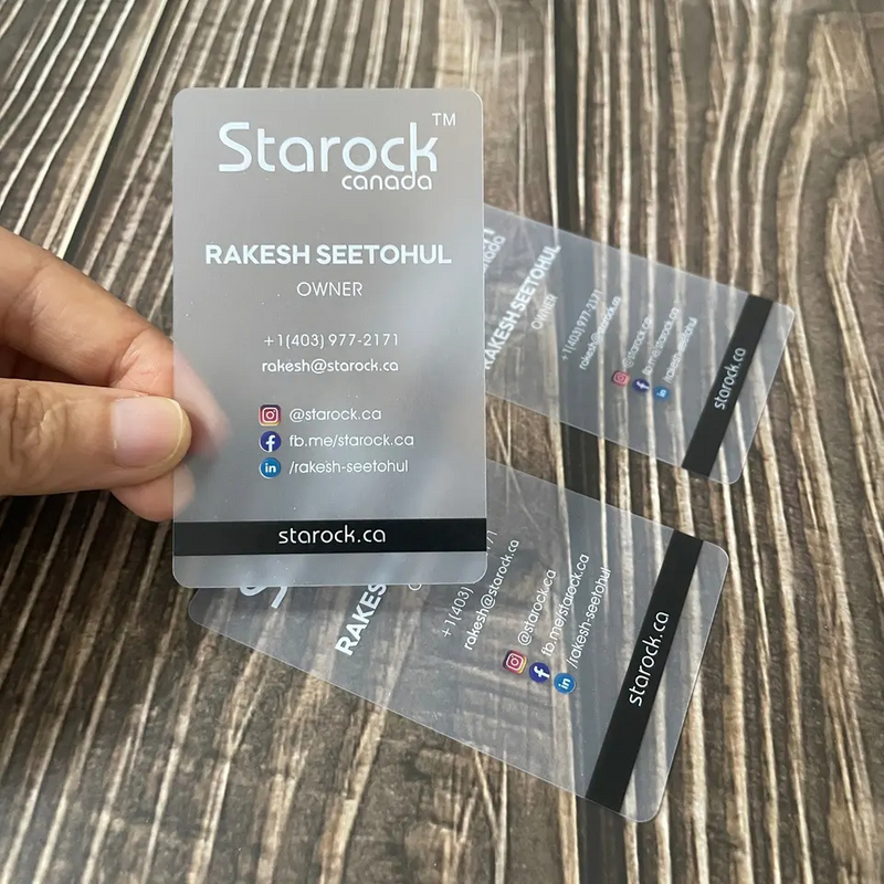Custom Printed Plastic PVC Transparent Business Name Card-WallisPlastic