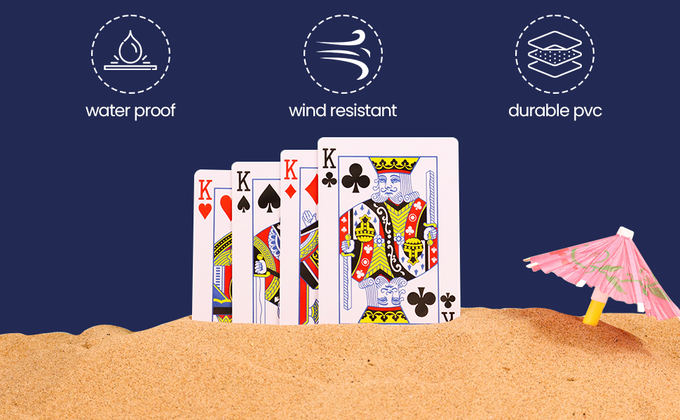 Wind Resistant Waterproof Playing Cards Poker Cards for Outdoors